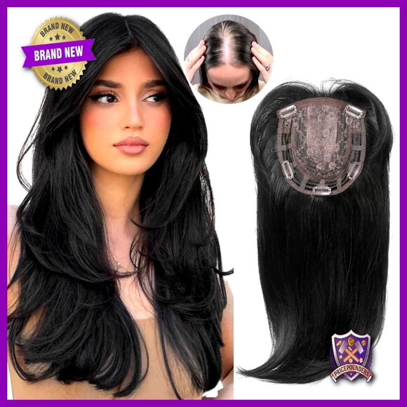 Accessories | Long Layered Hair Topper With Bangs Synthetic Fiber ...